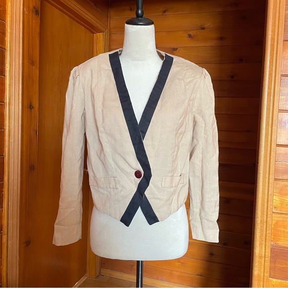 Vintage | Jackets & Coats | Vintage Unstructured Asymmetrical Linen ...